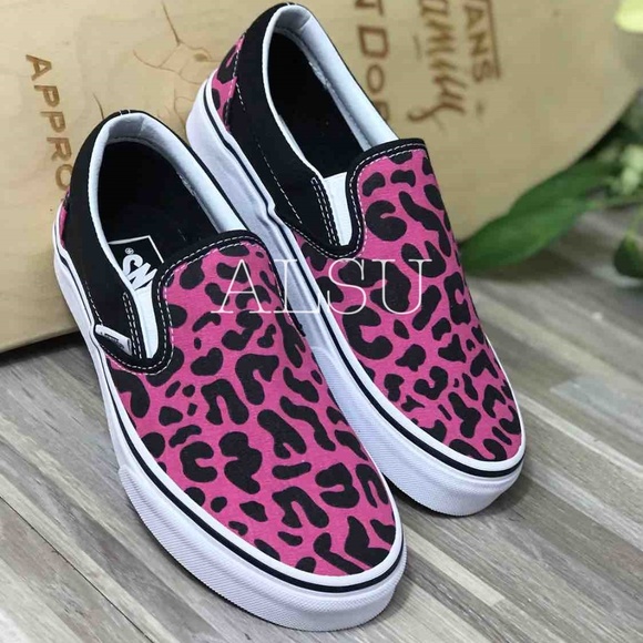 Vans | Shoes | Nwt Vans Classic Slip On Leopard Pink W Authentic | Poshmark